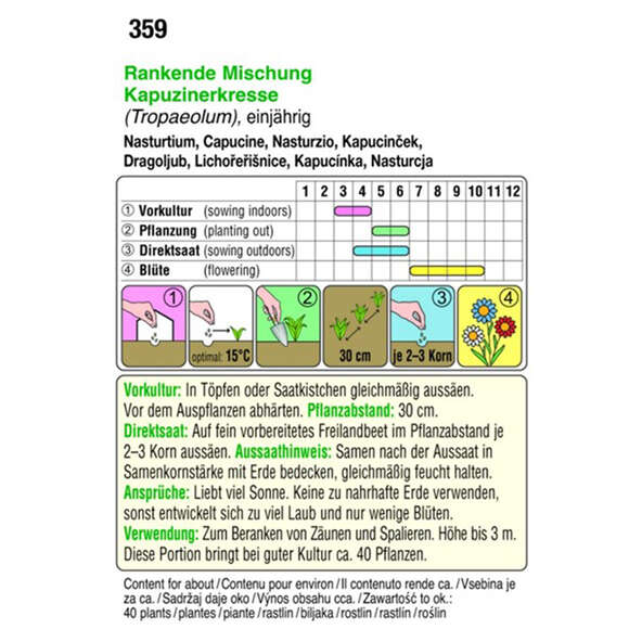 Kapuzinerkresse "Rankende Mischung"